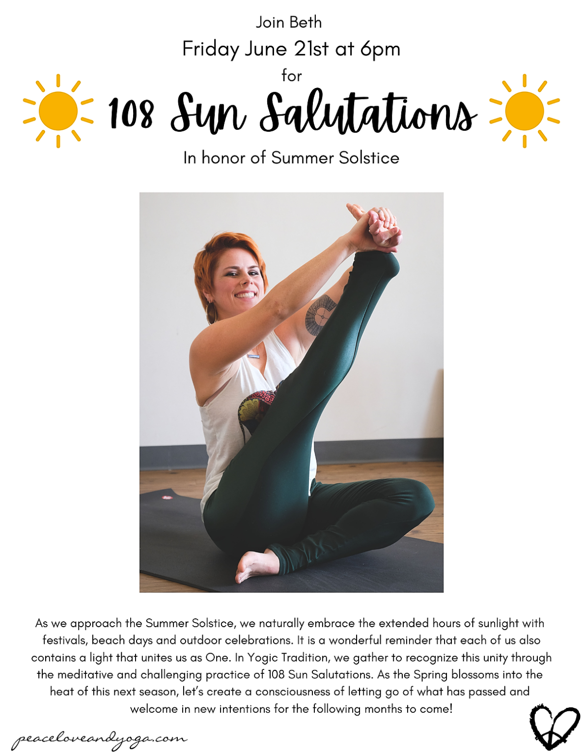 June Pose of the Month - peace love and yoga