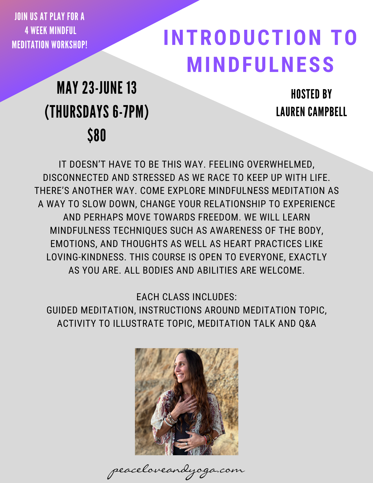 Introduction to Mindfulness - peace love and yoga