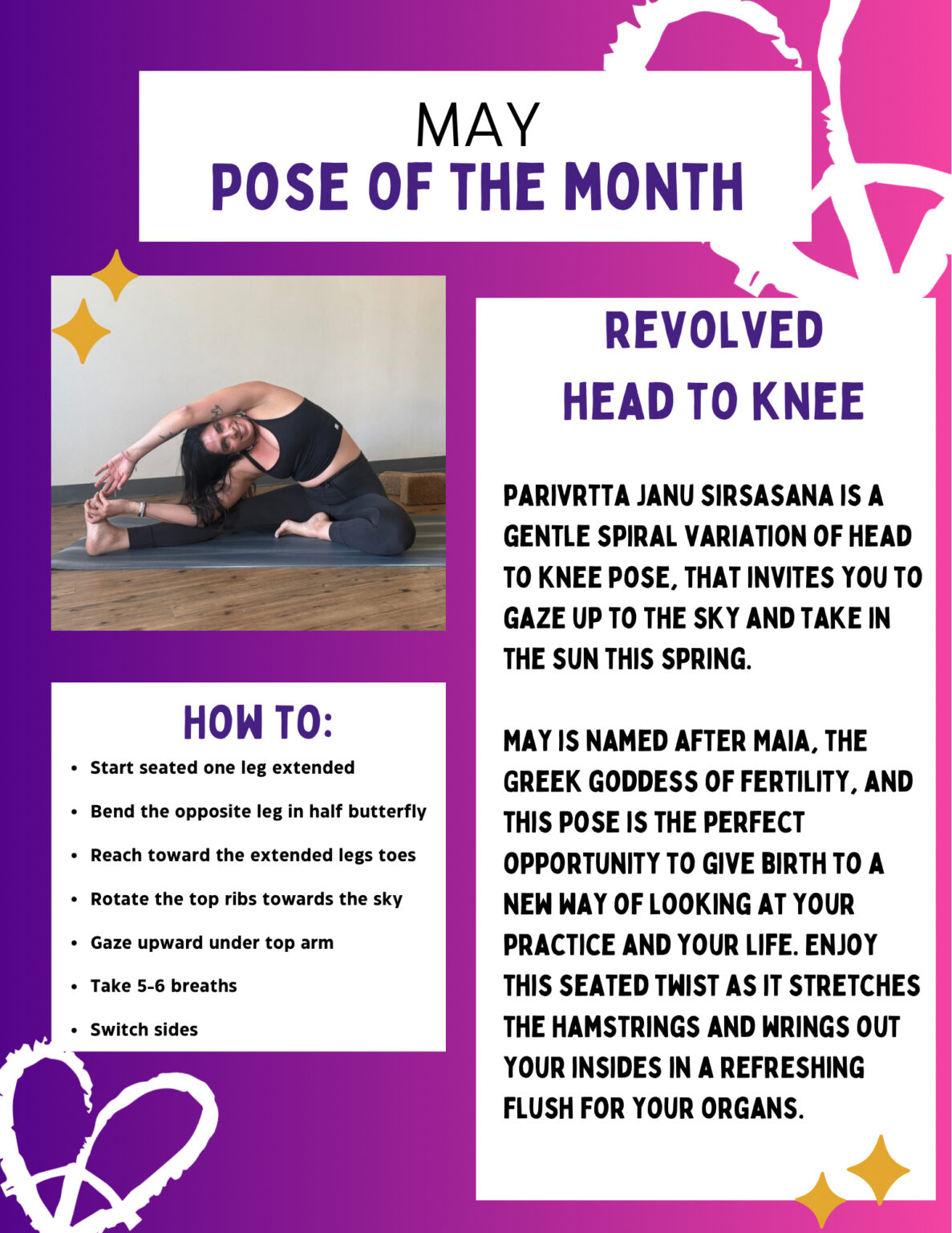 May Pose of the Month - peace love and yoga